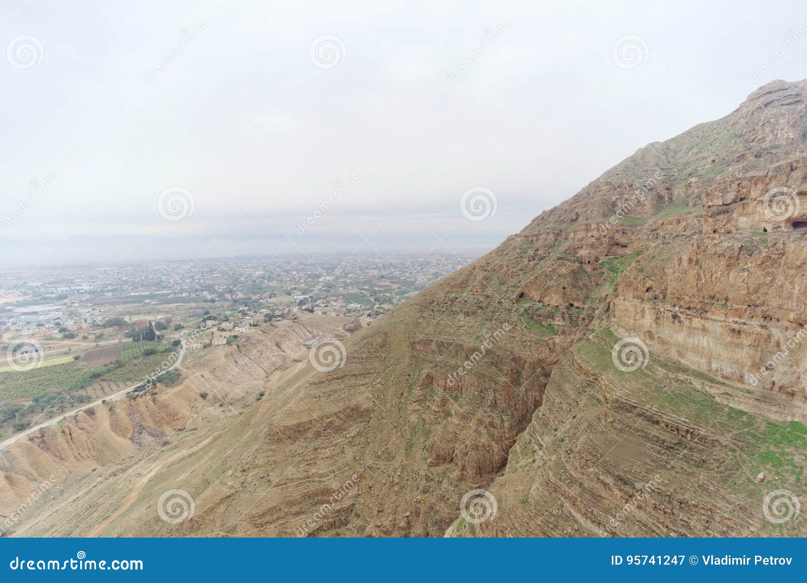 Jericho, Israel. - February 16.2017. View from the Mount of Temptation ...