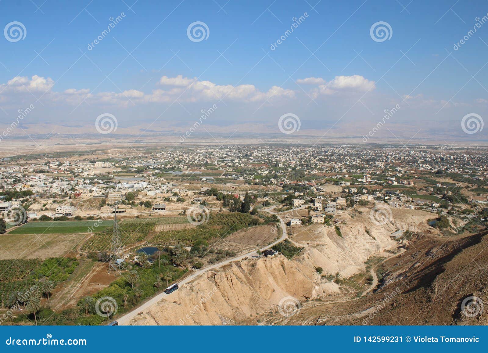 Jericho Valley Seen from the Mount, Monastery of Temptation Stock Image ...