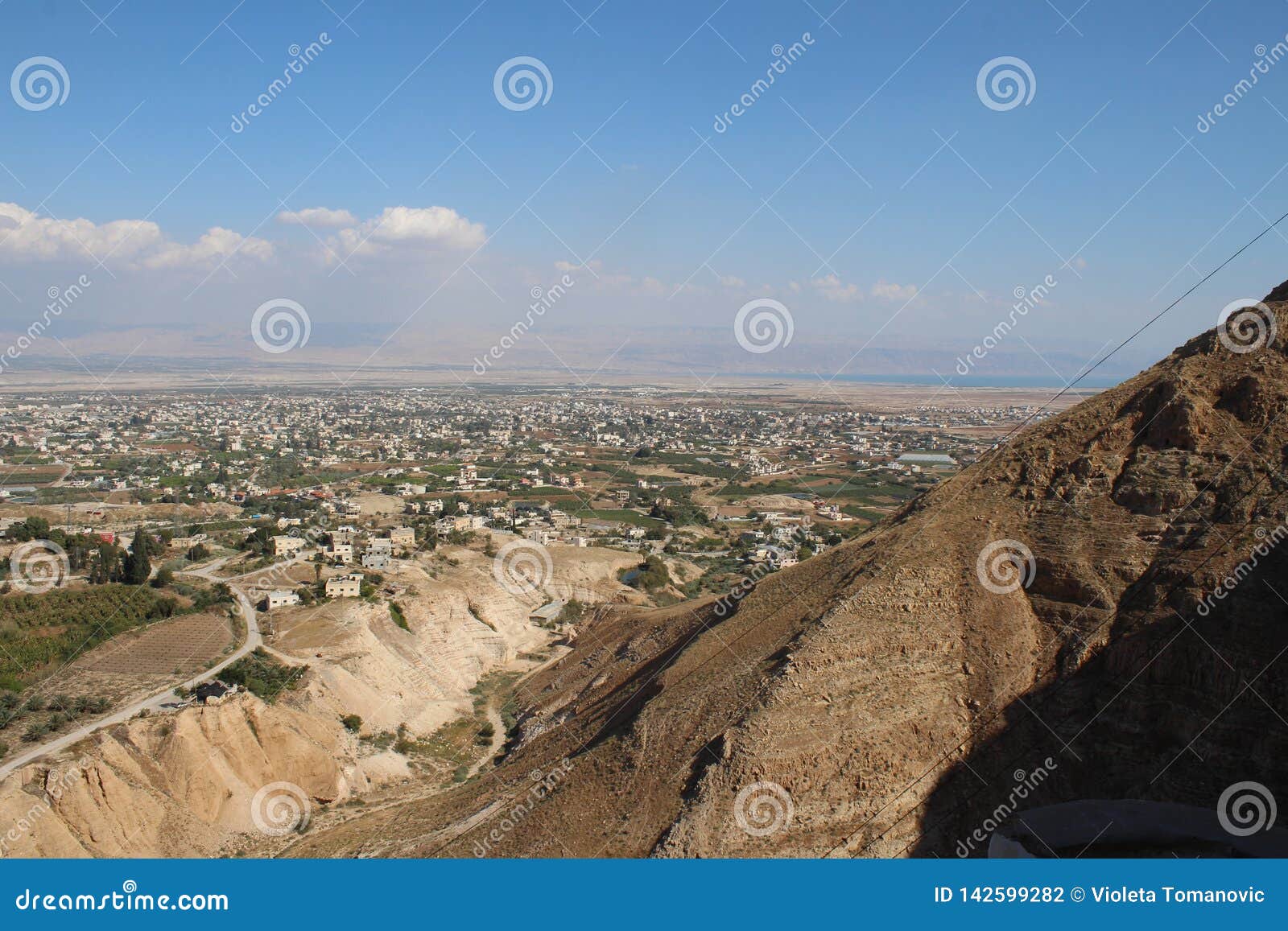 Jericho Valley Seen from the Mount, Monastery of Temptation Stock Photo ...