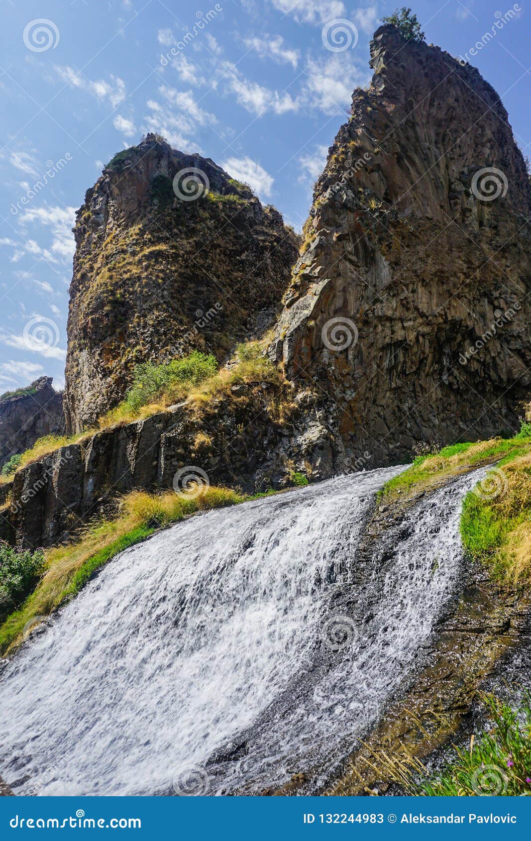 Jermuk Flowing Waterfall Viewing Point Stock Image - Image of angle ...