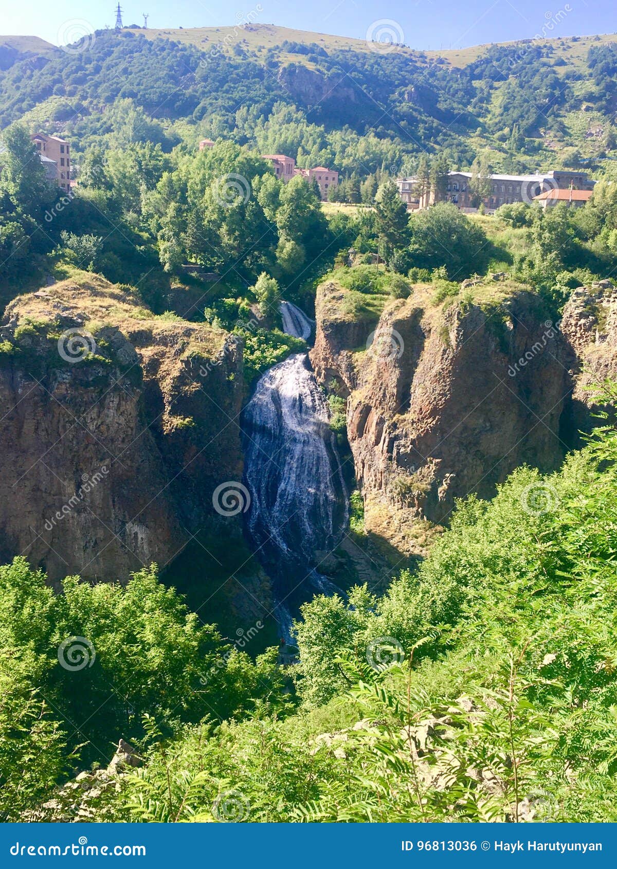 Jermuk waterfall stock photo. Image of waterfall, famous - 96813036