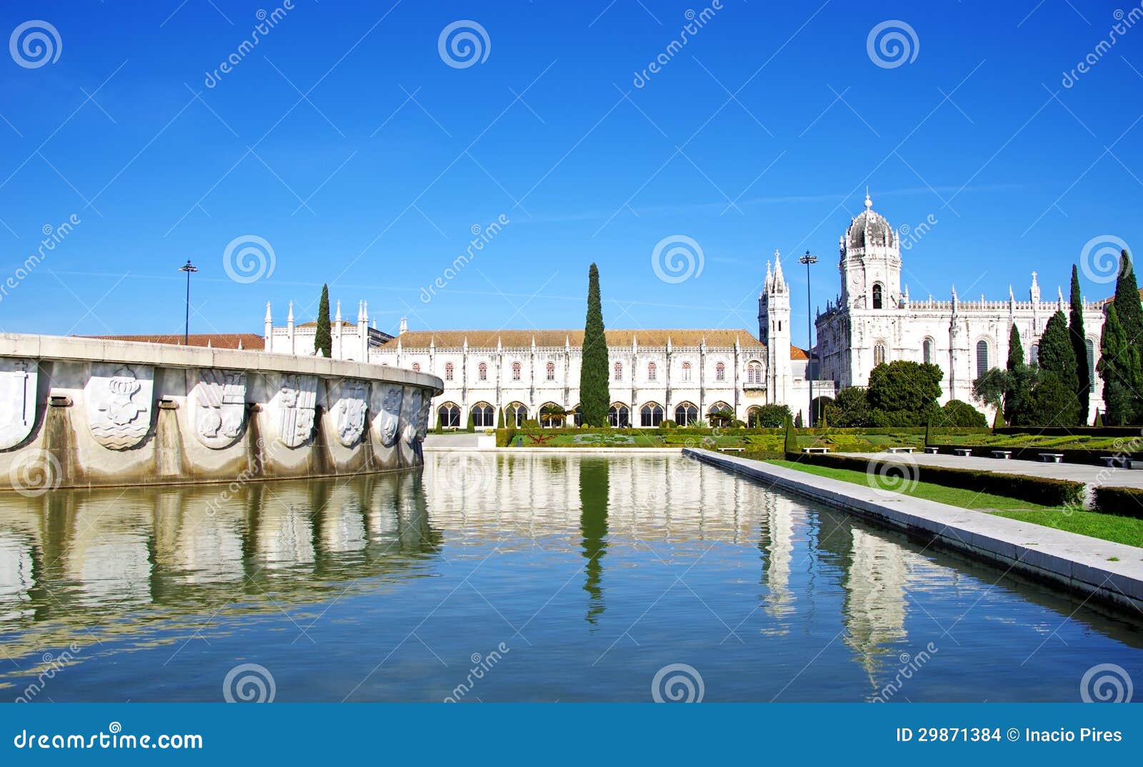 Jeronimos Monastery in Belem, Lisbon Stock Photo - Image of fountain ...