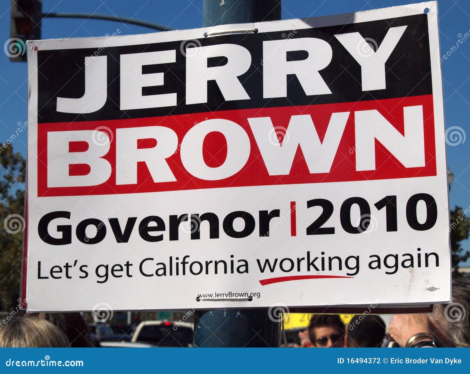 Jerry Brown for Governor Sign on a Light Post Editorial Photography ...