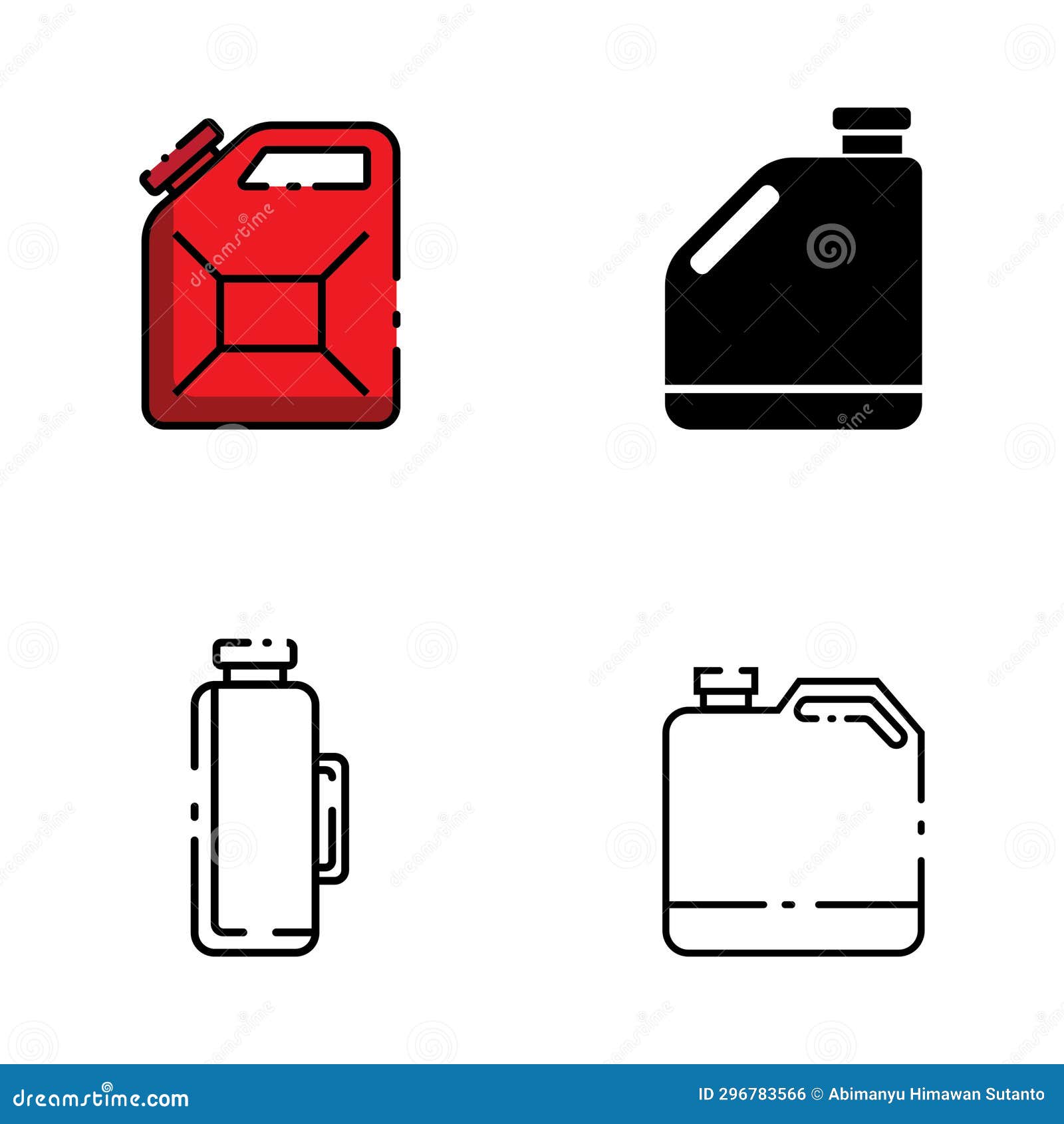 Jerry can icon set vector stock vector. Illustration of storage - 296783566