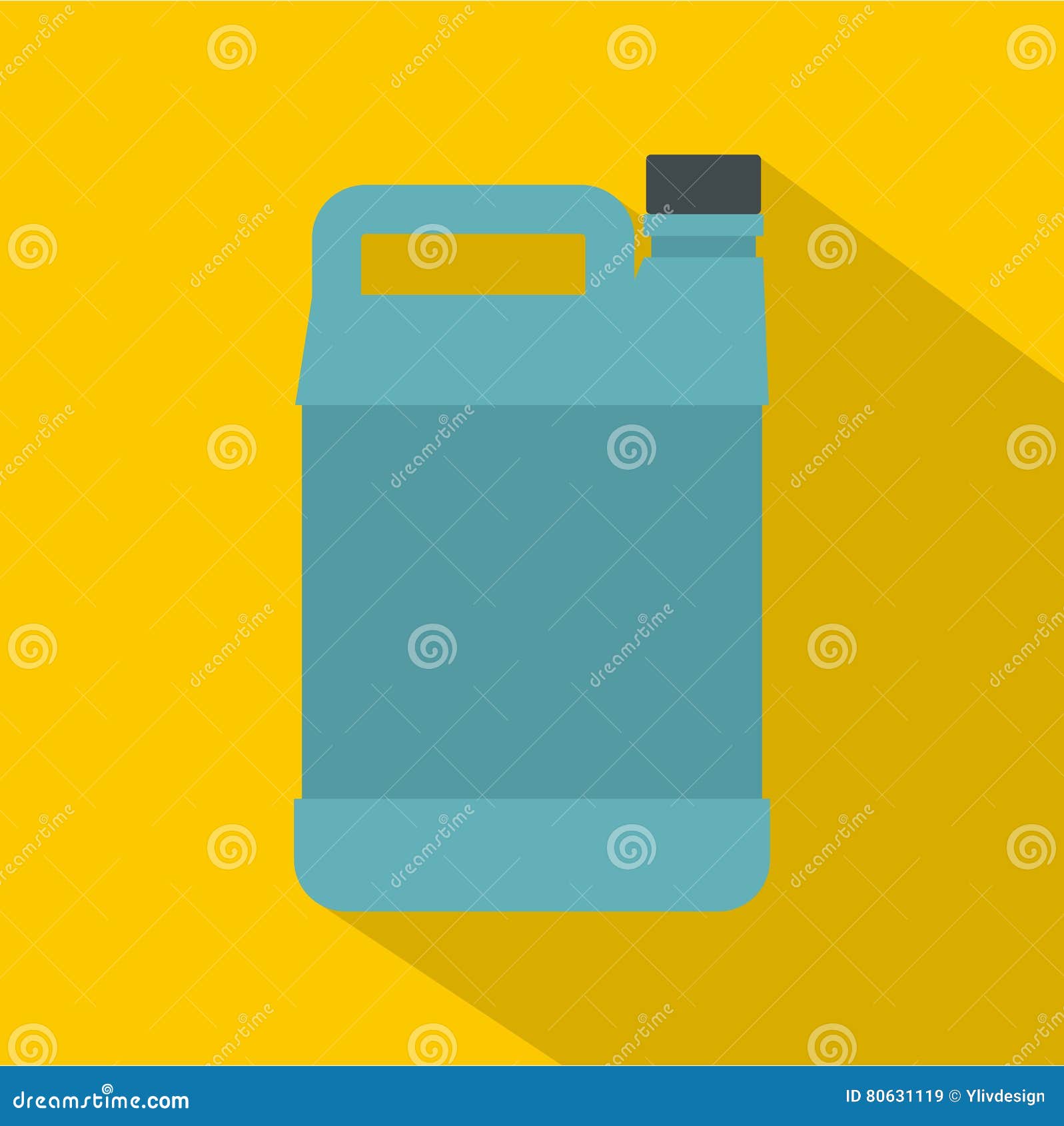 Jerrycan icon, flat style stock vector. Illustration of jerrycan - 80631119