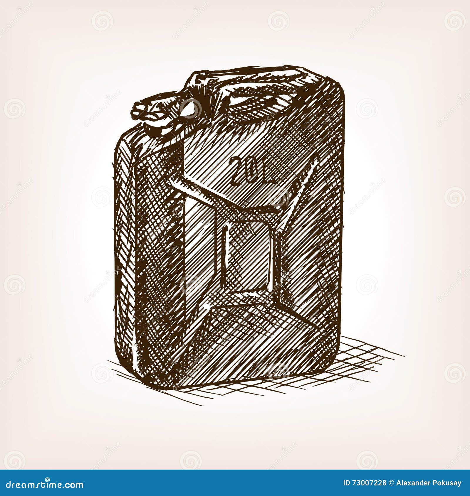 Jerrycan Sketch Style Vector Illustration Stock Vector - Illustration ...