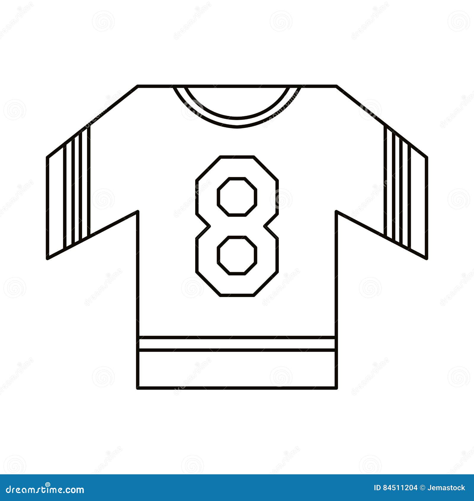 Jersey American Football Uniform Element Outline Stock Vector ...