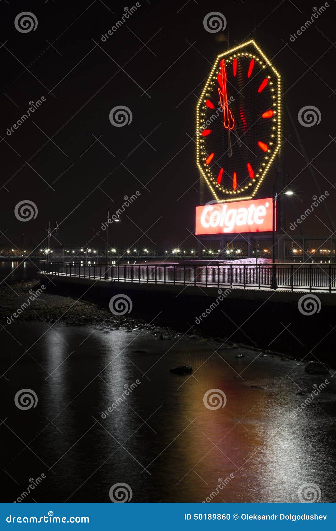 Jersey City. Nj. Night. Colgate Clock. Editorial Image - Image of ...