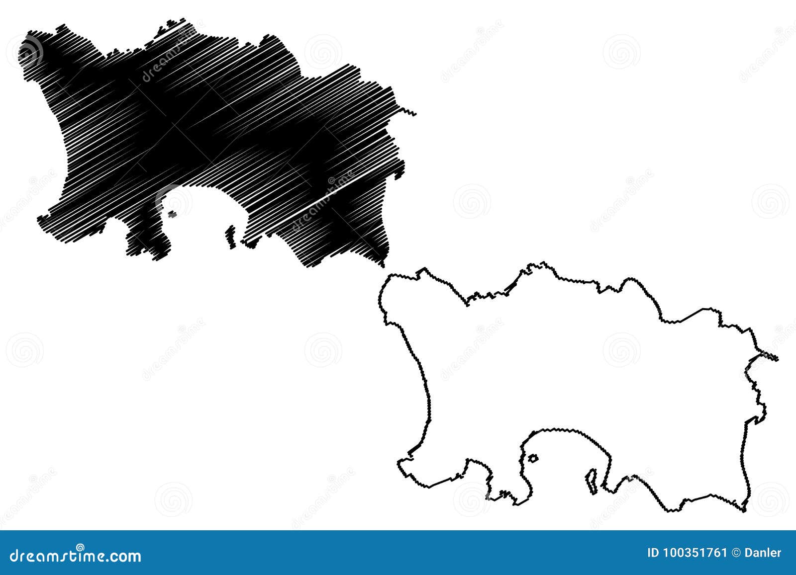 Jersey island map vector stock vector. Illustration of europe - 100351761