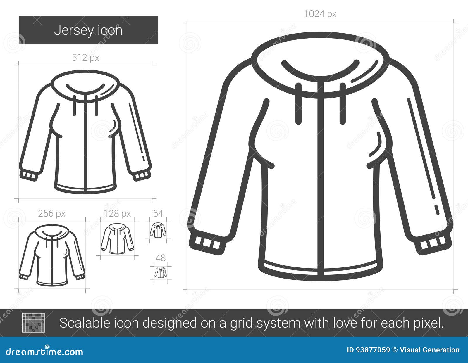 Jersey line icon. stock vector. Illustration of line - 93877059