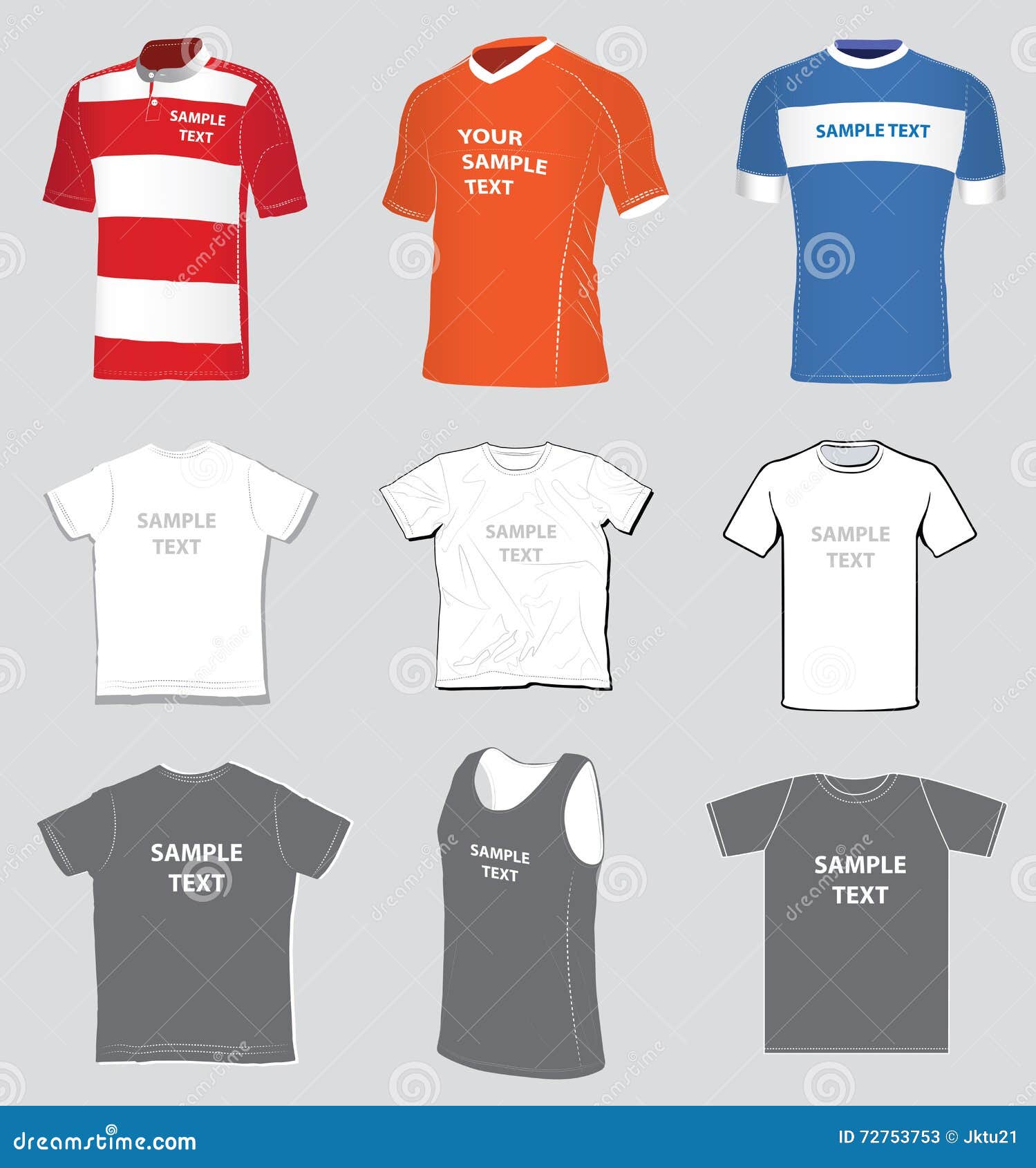 Jerseys Templates Set Cartoon Vector | CartoonDealer.com #72753753