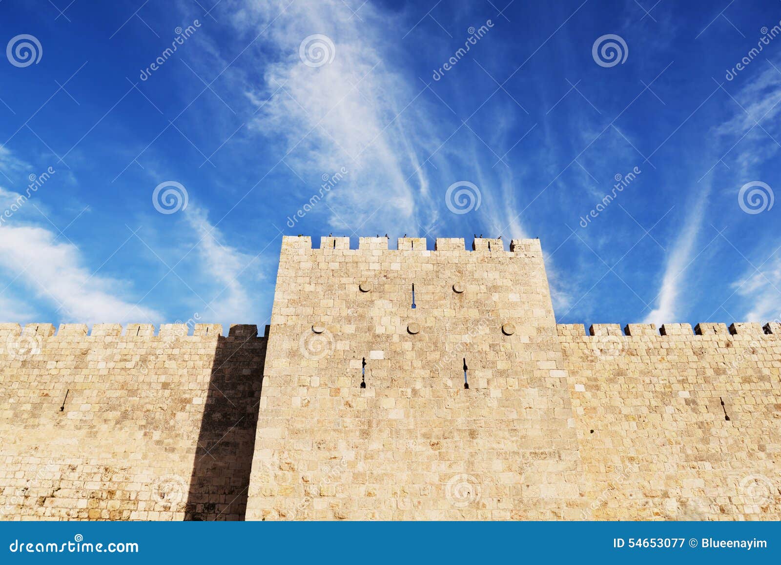 Jerusalem City Wall stock image. Image of middle, stone - 54653077