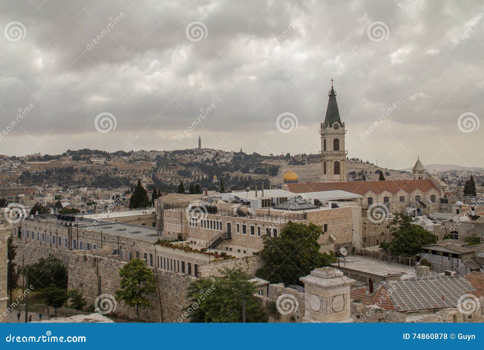 Jerusalem cityscape stock photo. Image of judaism, architecture - 74860878