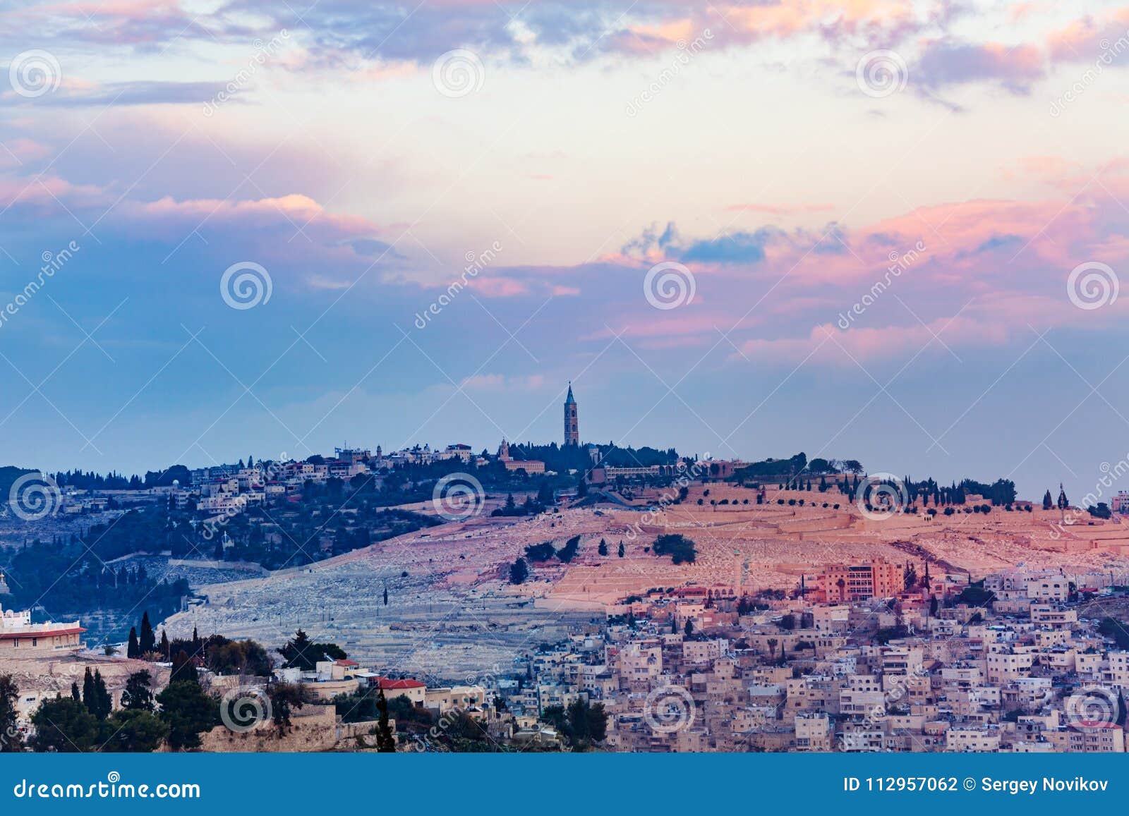 Jerusalem Cityscape With Tower Of David At Sunset Stock Photo - Image ...