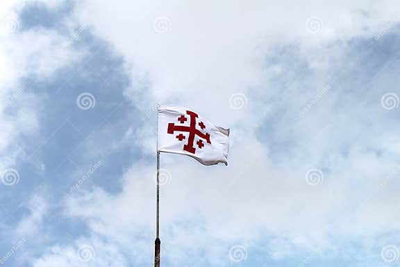 Jerusalem Cross Flag stock photo. Image of flags, five - 16412622