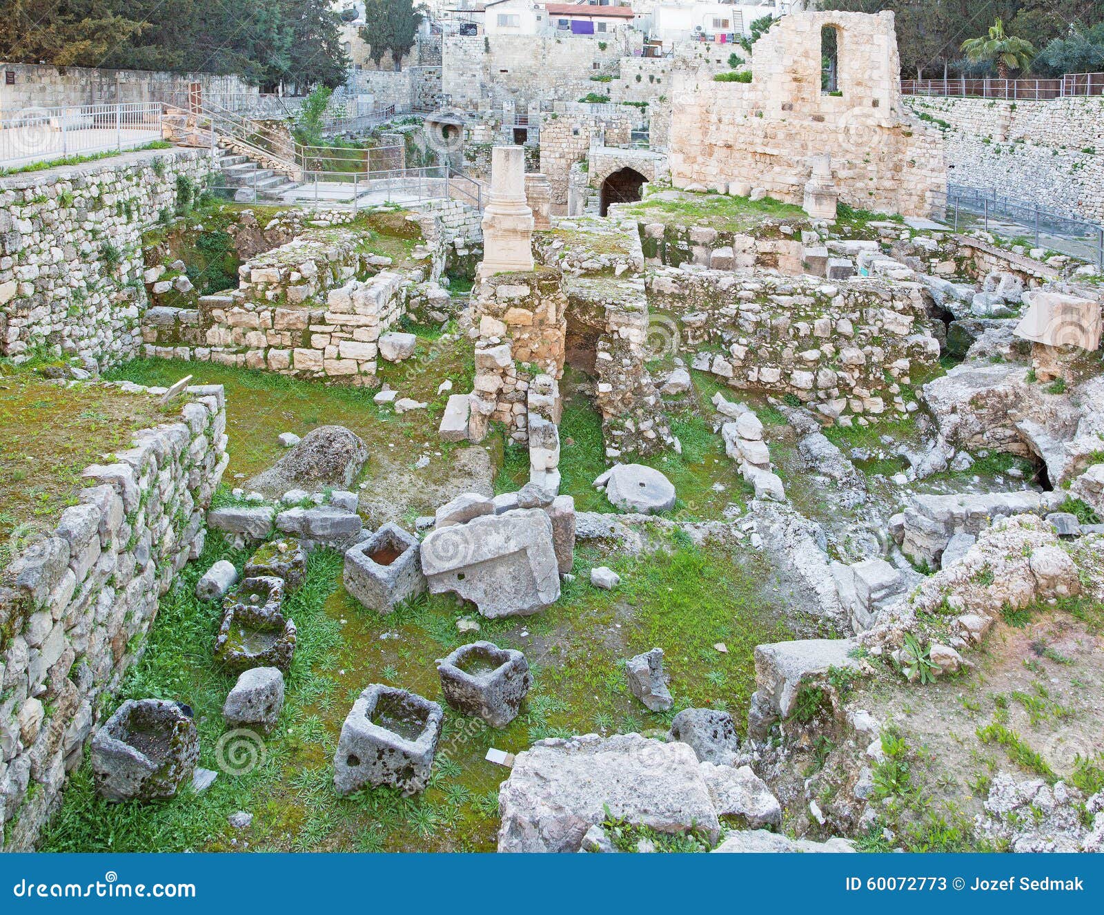 Jerusalem - Die Ruinen Von Bethesda-Pool Stockbild - Bild von land ...