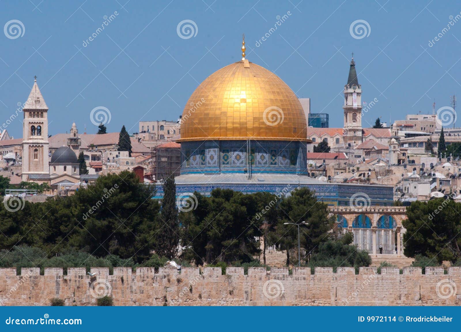Jerusalem, Dome of the Rock Stock Photo - Image of cross, bible: 9972114
