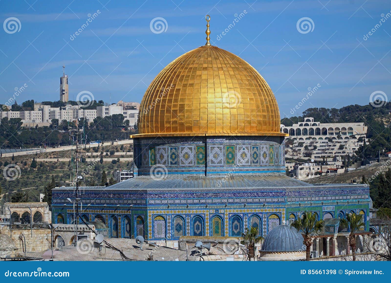 Jerusalem, Dome of the Rock Stock Photo - Image of hebrew, horizon ...