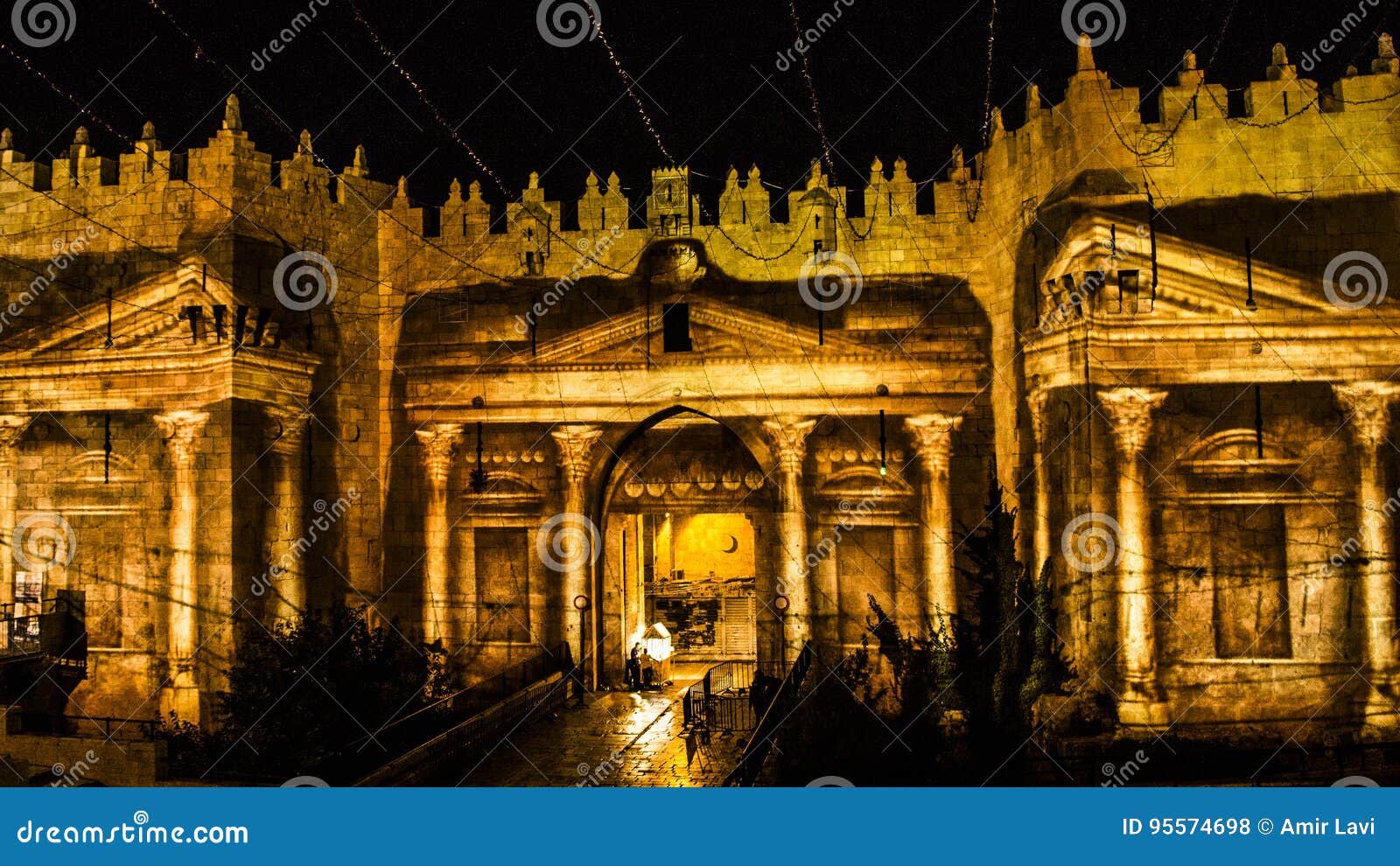 Jerusalem Festival of Light - Damascus Gate Stock Photo - Image of city ...