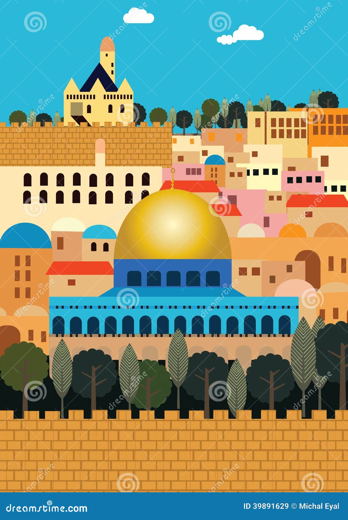 Jerusalem stock illustration. Illustration of city, beer - 39891629