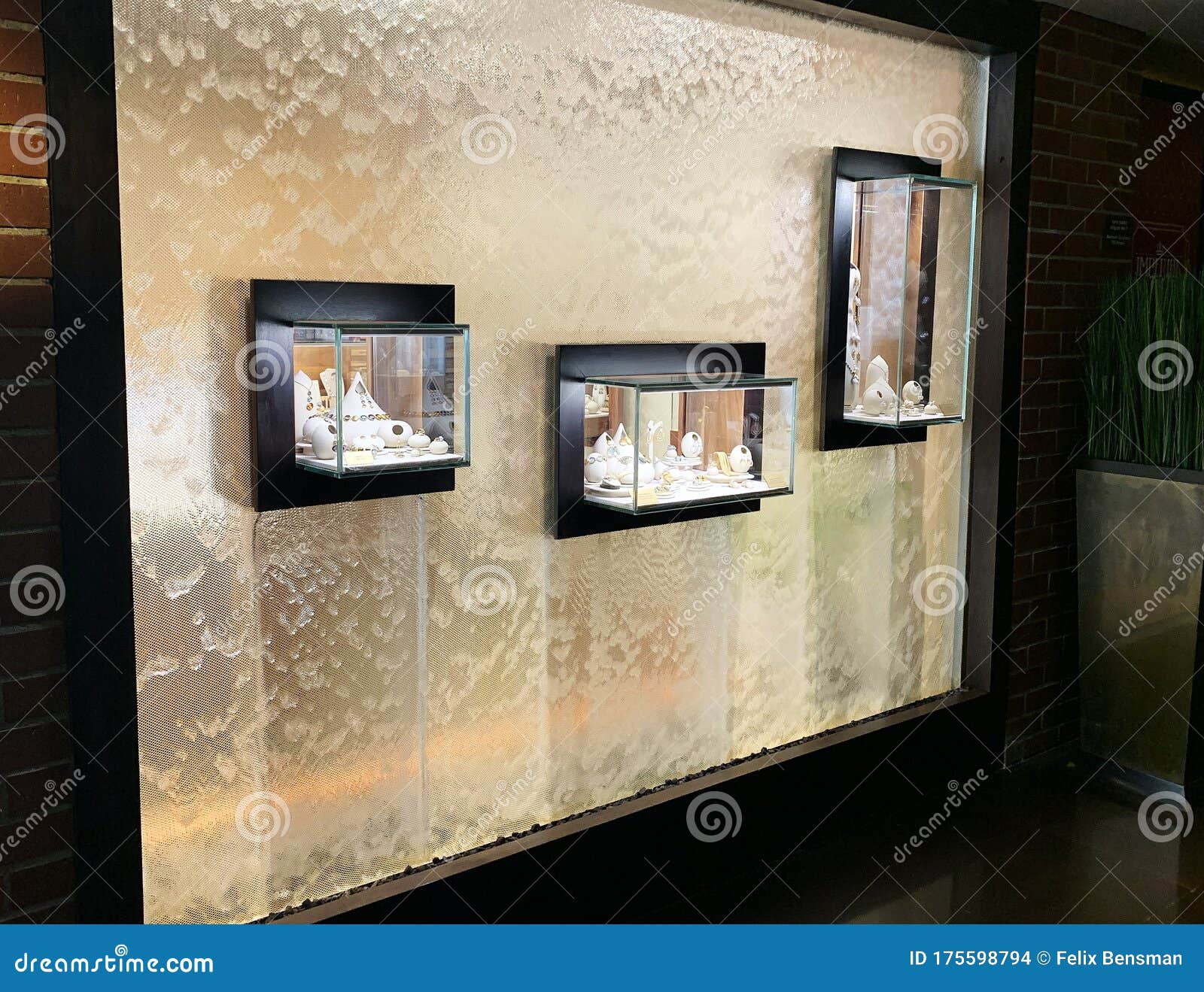 Hall Interior of Modern Hotel with Artificial Waterfall Editorial Stock ...