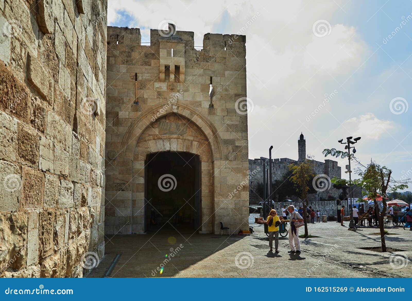 View of the Jaffa Gate in Jerusalem. the Old Gate Has the Shape of a ...