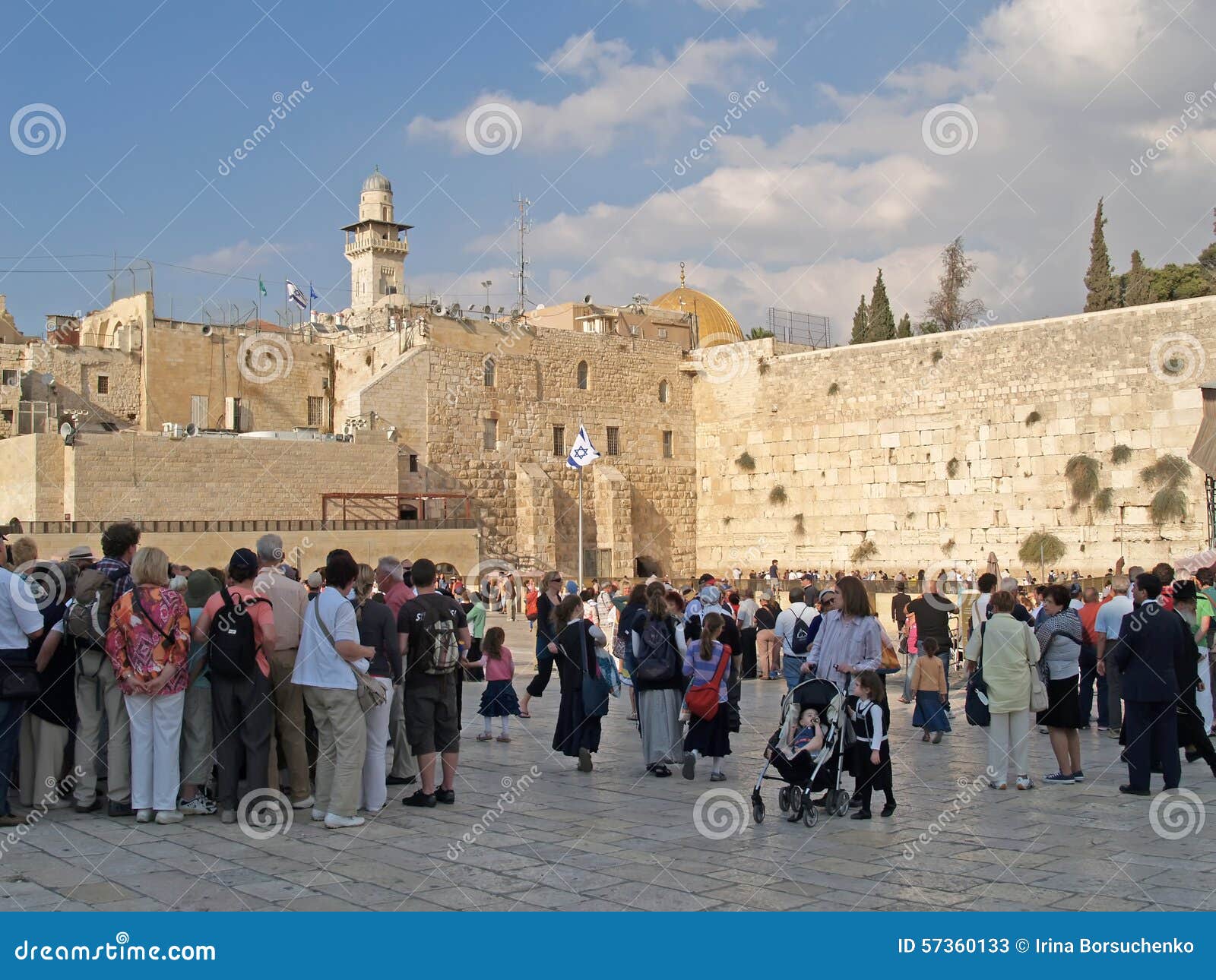 JERUSALEM, ISRAEL. Pilgrims and Tourists on the Square in Front of the ...