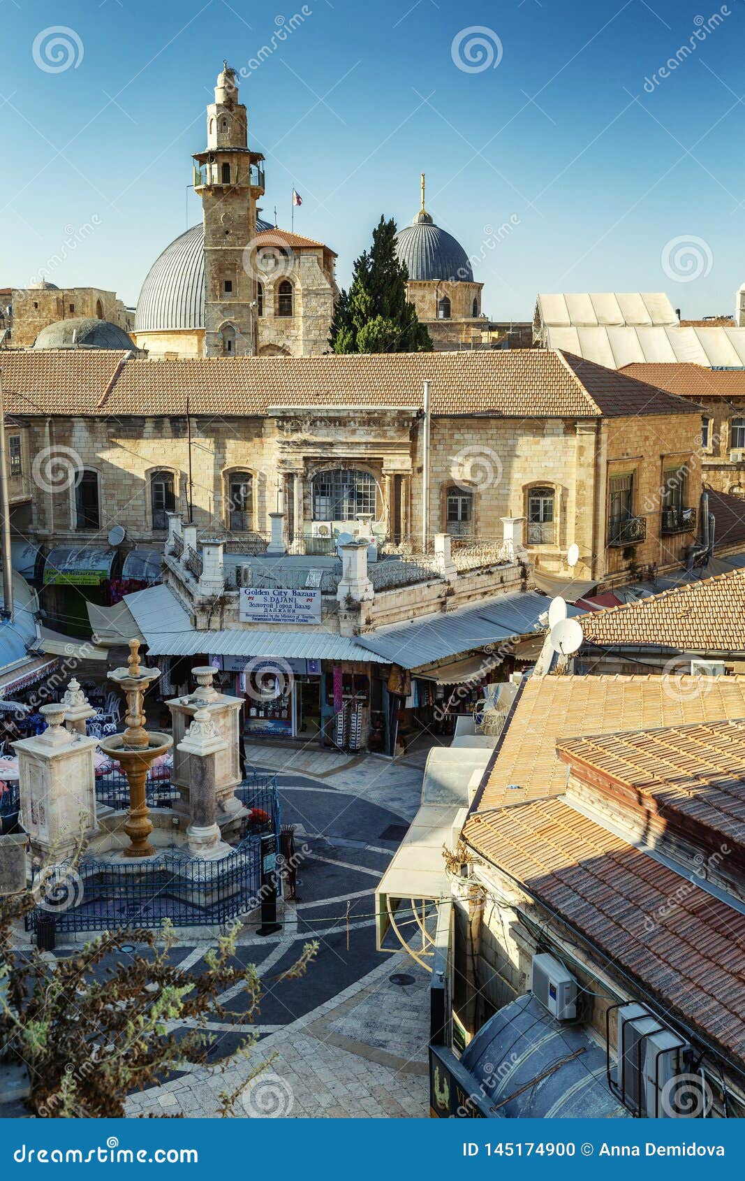 Jerusalem, Israel 09/11/2016: Top View of the Square in the Old City ...