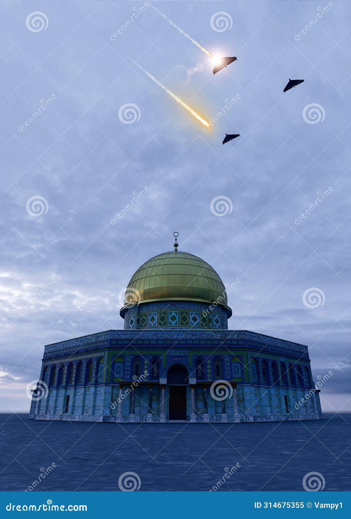 Jerusalem Israel View Of The Dome Of The Rock And The Iron Dome