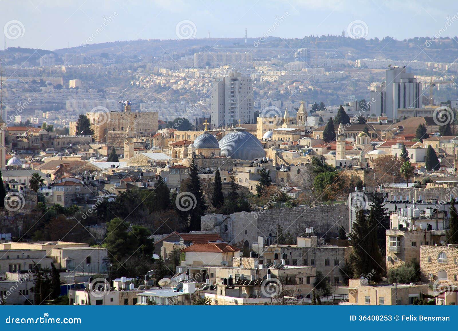 Jerusalem Landscape from Mount Scopus Stock Image - Image of cloud ...