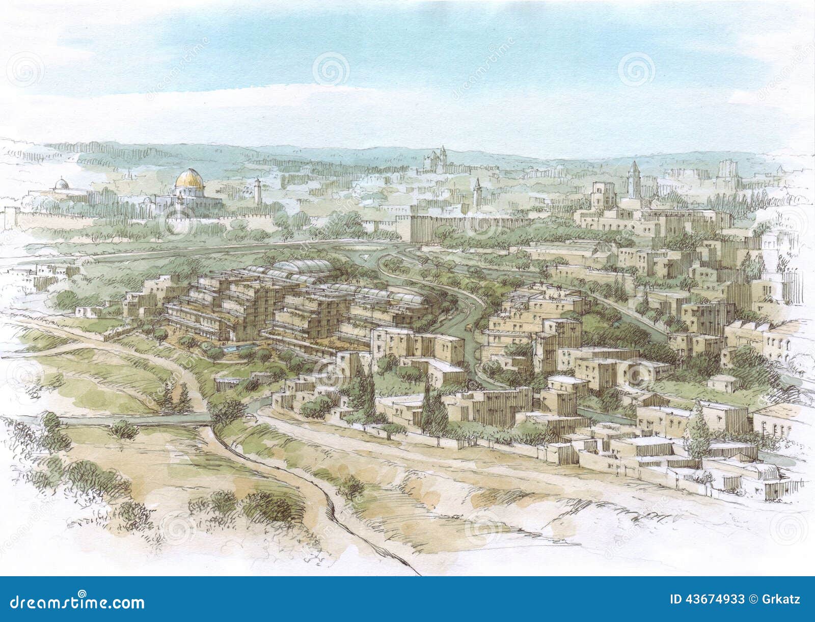 Jerusalem landscape stock image. Image of landmarks, beautiful - 43674933