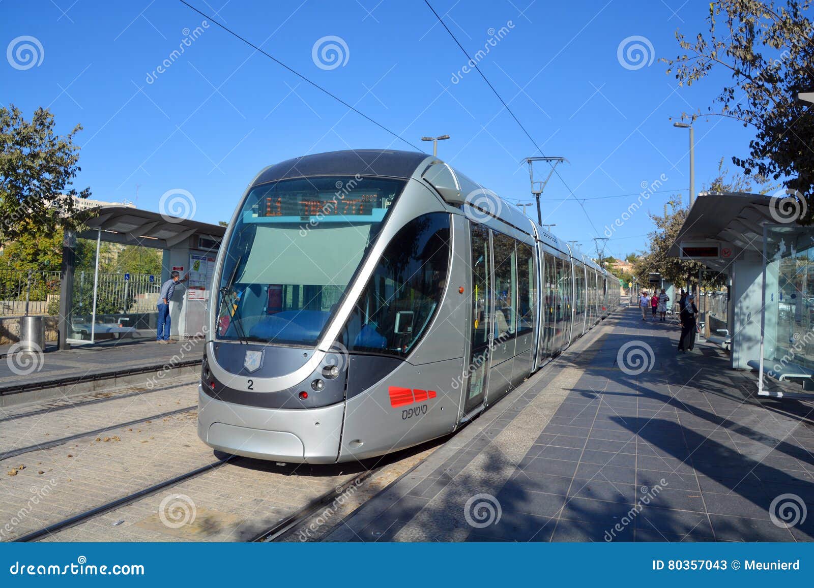 The Jerusalem Light Rail editorial stock photo. Image of public - 80357043