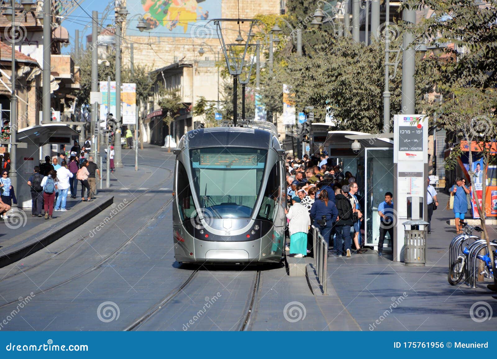 The Jerusalem Light Rail is a Light Rail System in Jerusalem. Editorial ...