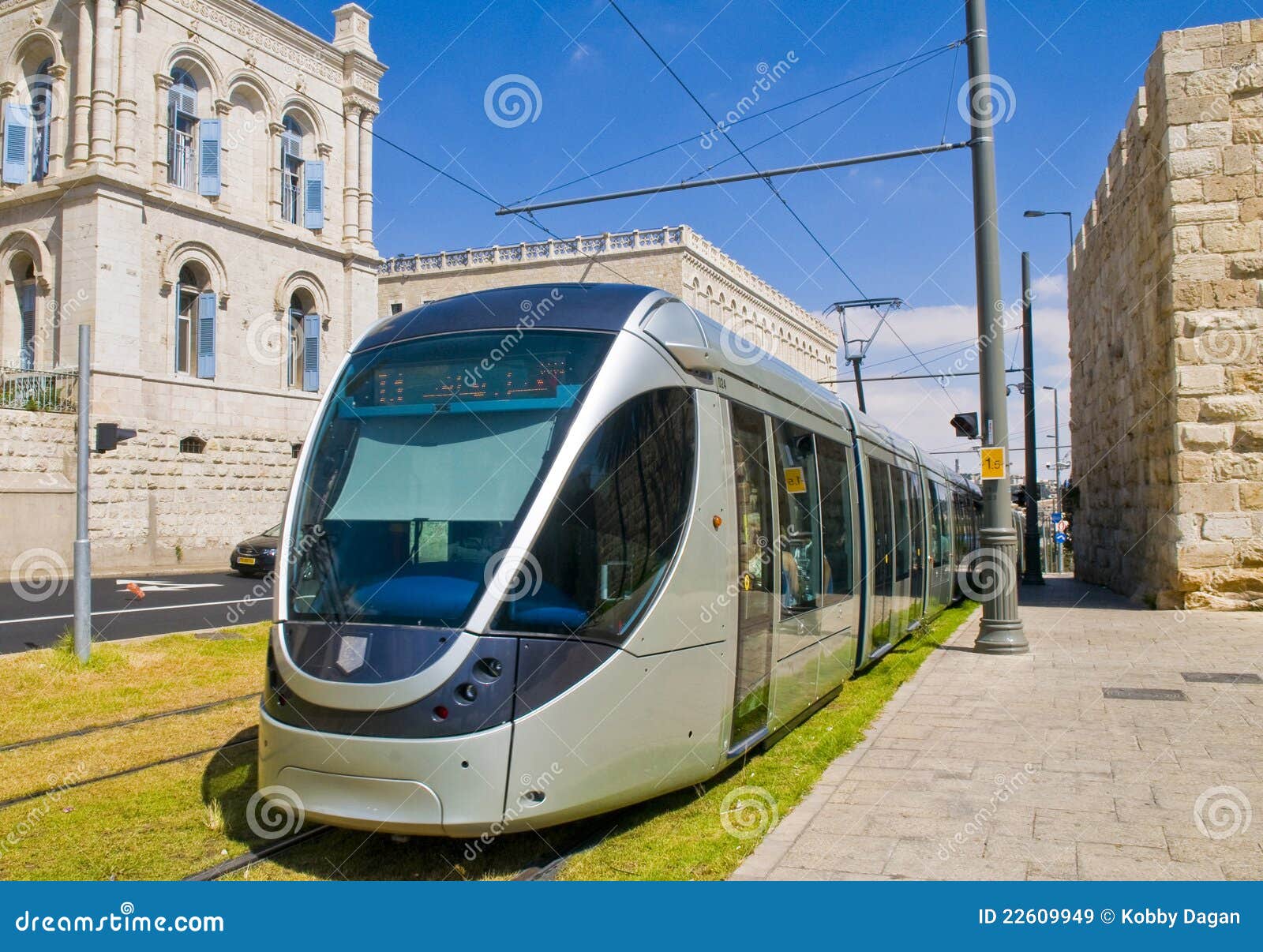 Jerusalem light rail train editorial stock image. Image of holyland ...