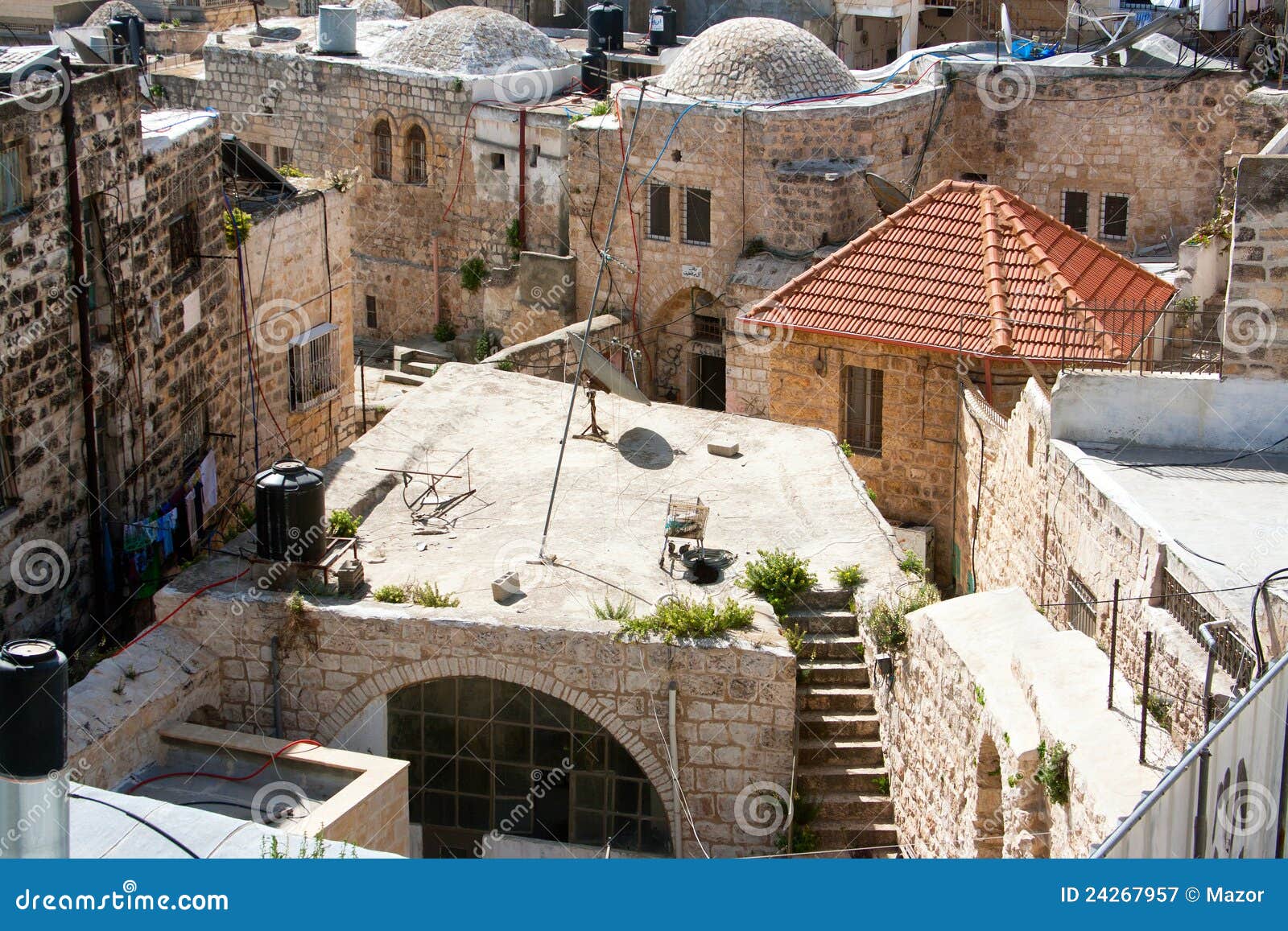 Jerusalem, Muslim Quarter, Roofs of the Old City Stock Image - Image of ...