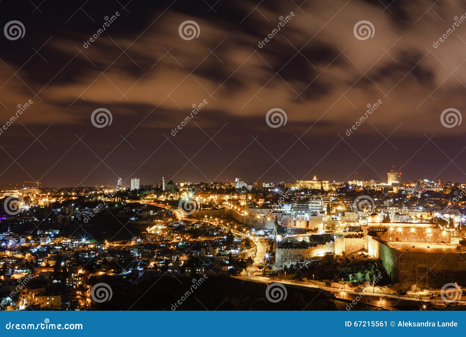 Jerusalem at night stock image. Image of wall, ancient - 67215561