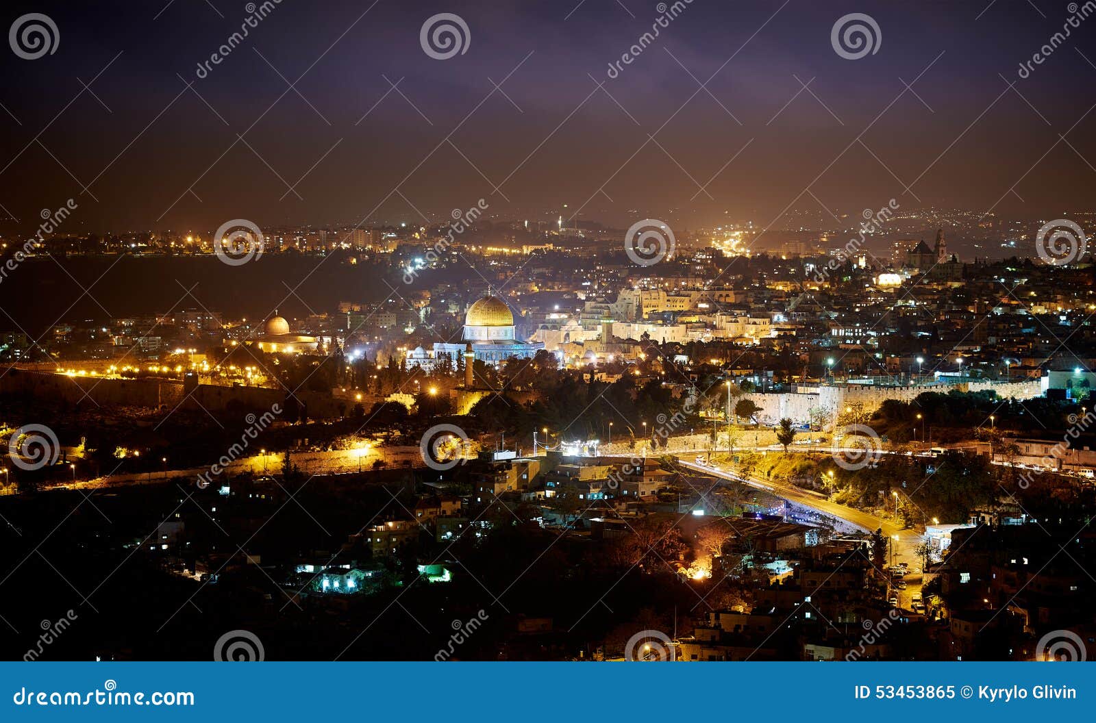 Jerusalem at Night stock image. Image of city, holy, jerusalem - 53453865
