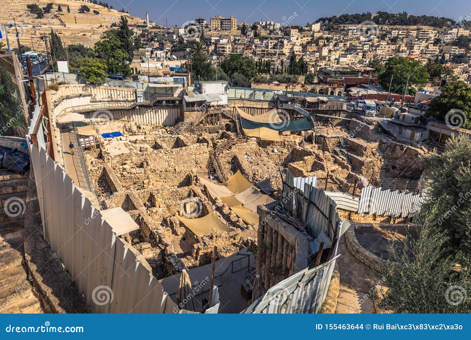 Jerusalem - October 04, 2018: Ruins of the Ancient City of David in the ...
