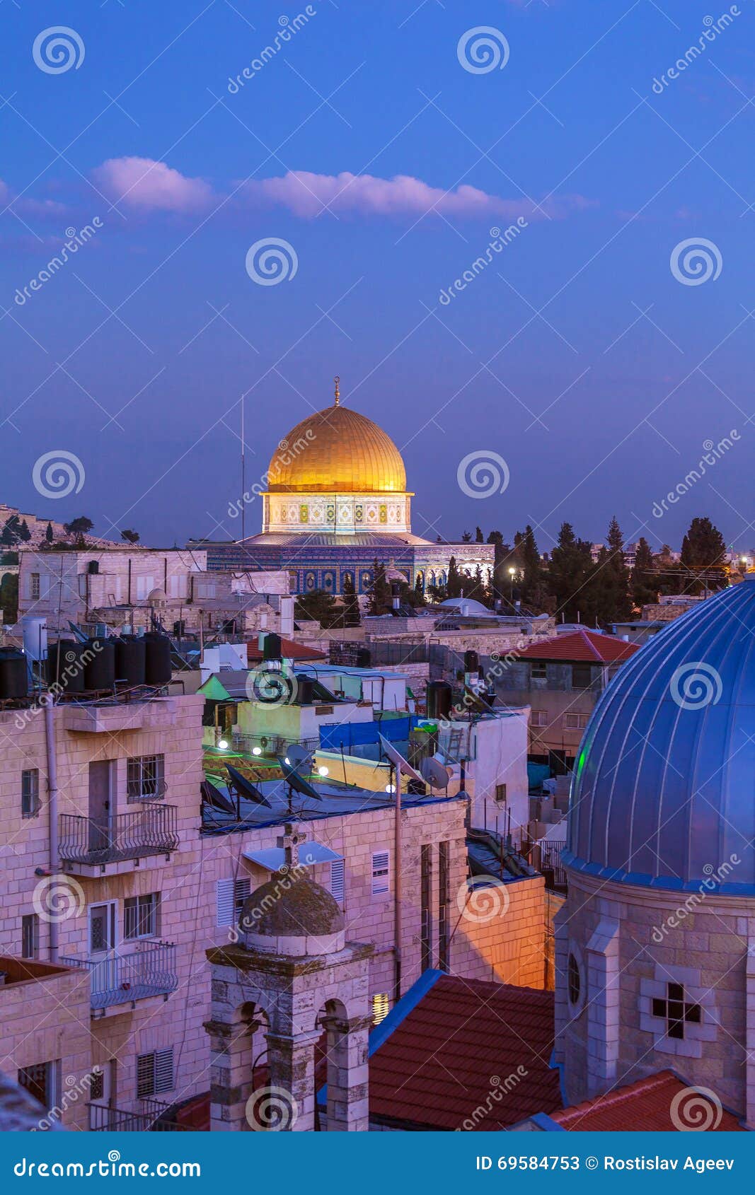 Jerusalem Old City at Night, Israel Stock Image - Image of landscape ...