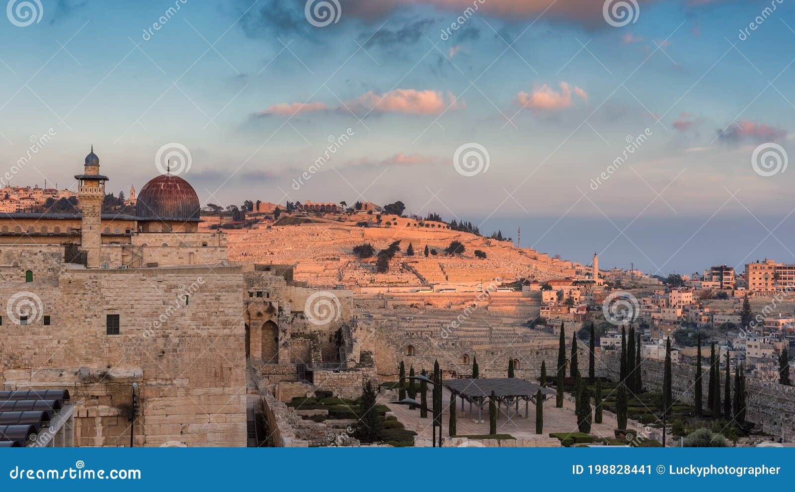 Jerusalem Old City at Sunset Stock Image - Image of dome, israel: 198828441