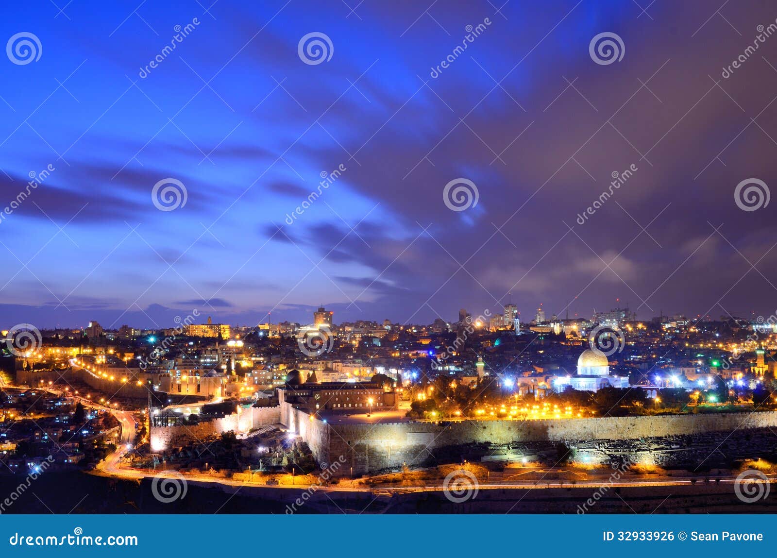 Jerusalem Old City Skyline stock photo. Image of town - 32933926