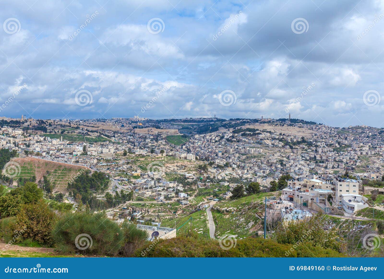 Jerusalem Old City and Temple Mount Stock Photo - Image of aqsa ...