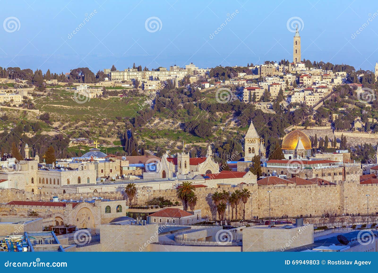 Jerusalem Old City and Temple Mount Stock Image - Image of jewish ...