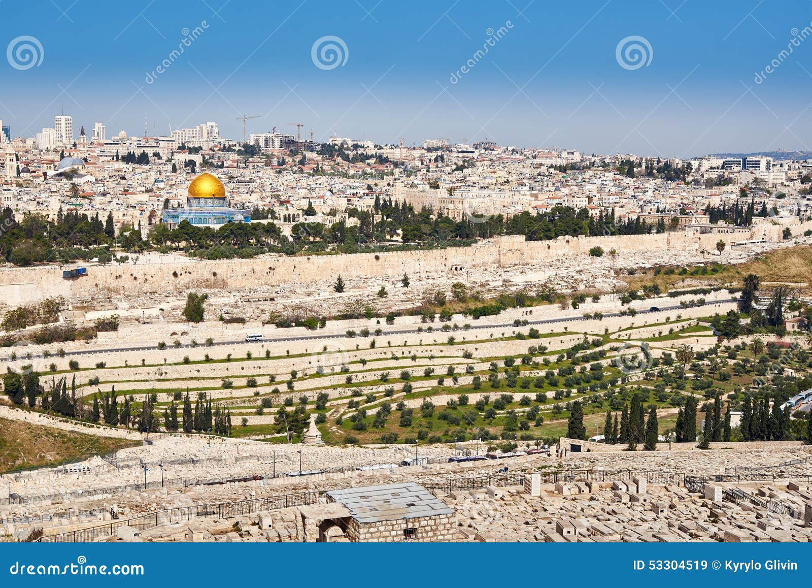 Jerusalem Old City view stock image. Image of cityscape - 53304519