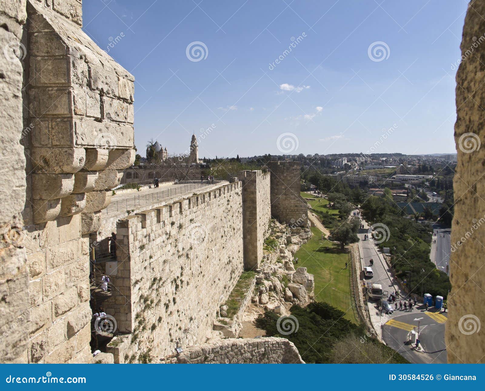 Jerusalem Old City Walls stock photo. Image of land, ancient - 30584526