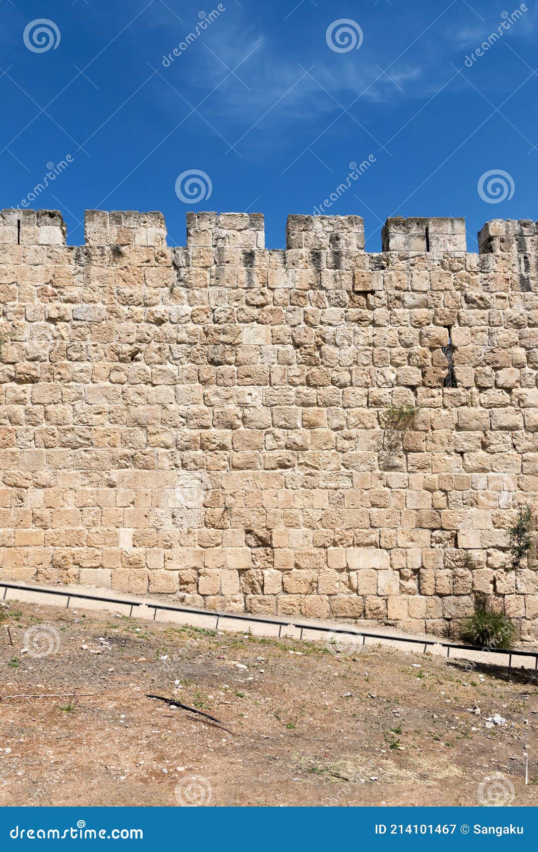 Jerusalem Old City Walls stock image. Image of ramparts - 214101467