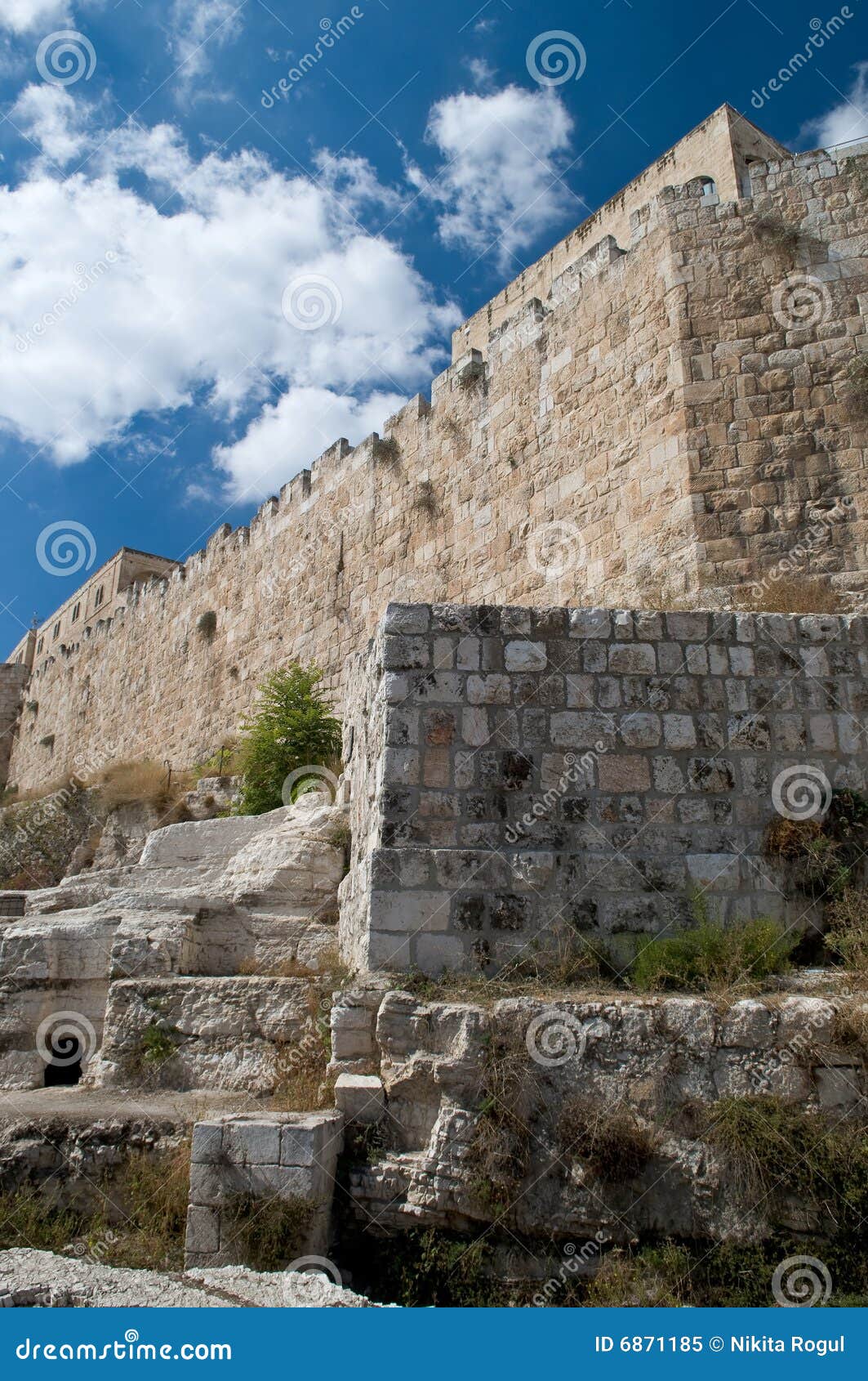 Jerusalem old walls stock image. Image of castle, fortified - 6871185