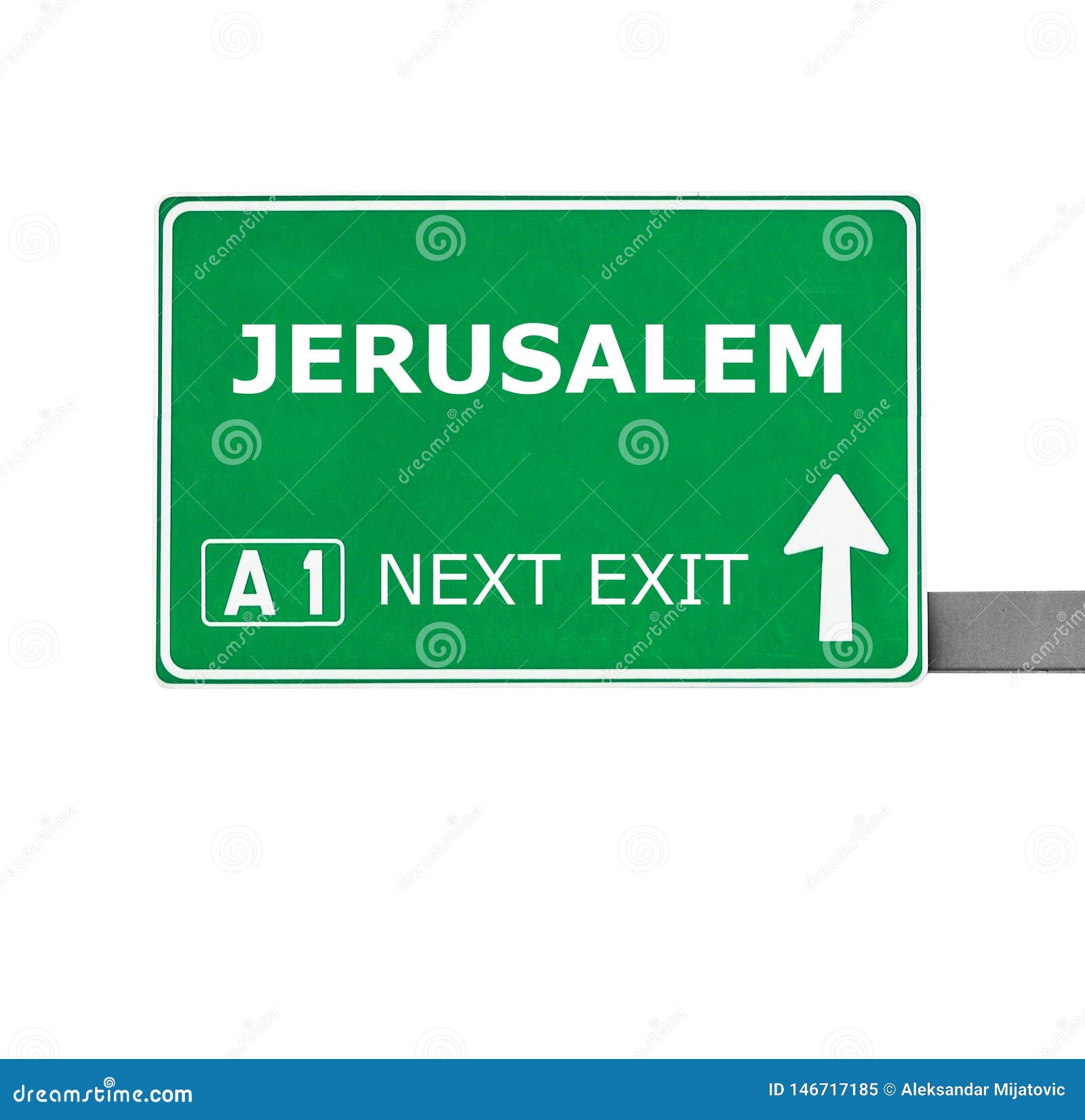 JERUSALEM Road Sign Isolated on White Stock Image - Image of road, post ...