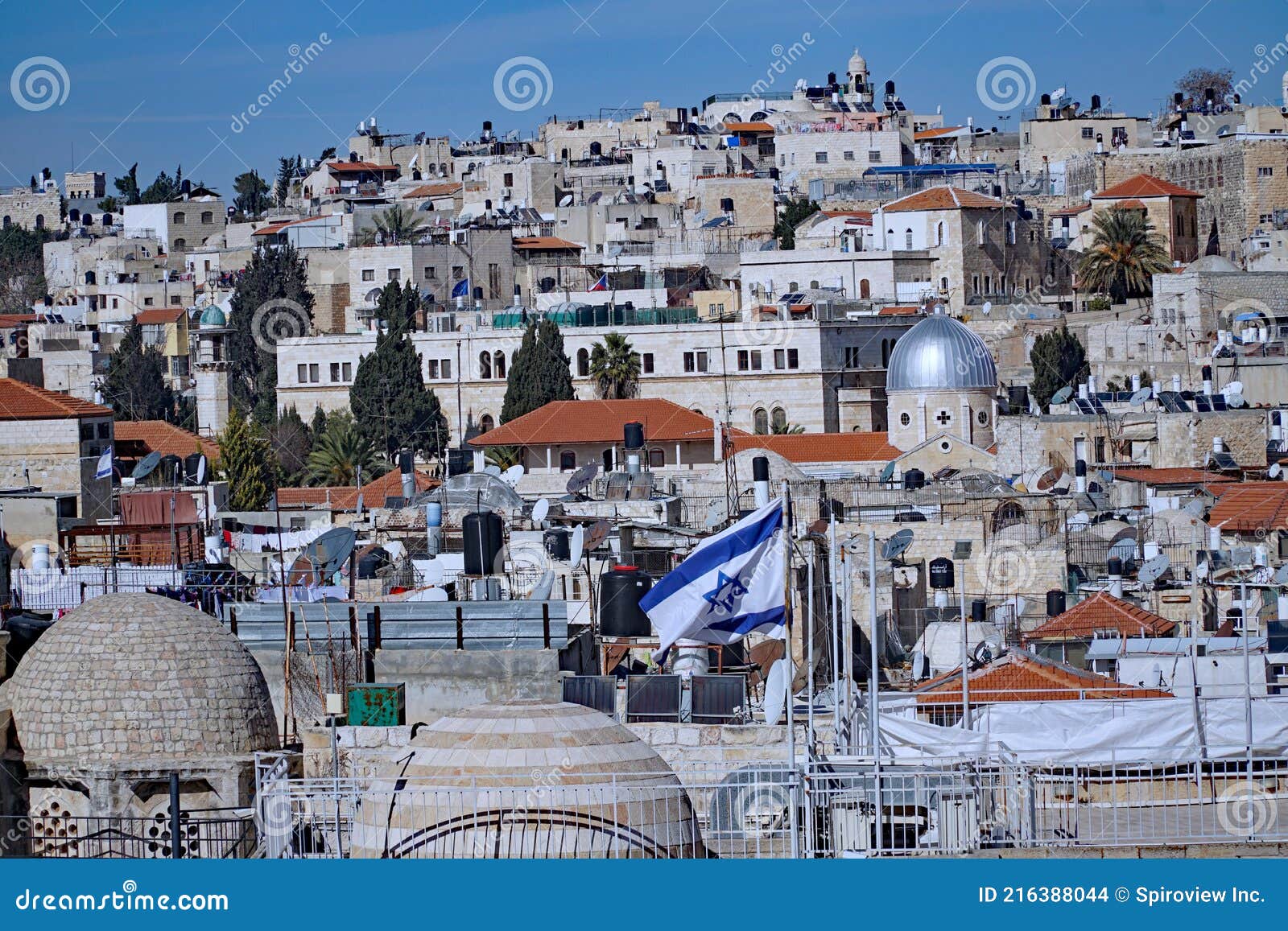 Jerusalem, Rooftop View of Skyline of Old City Editorial Stock Image ...