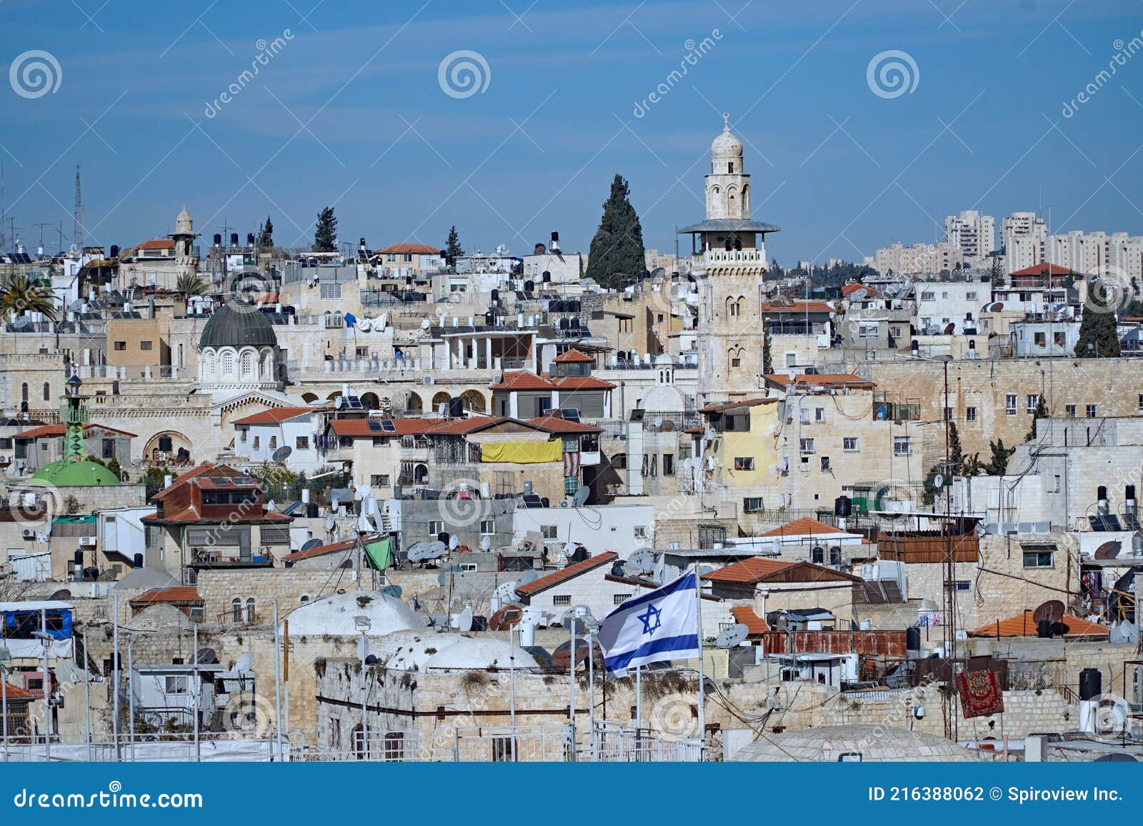 Jerusalem, Rooftop View of Skyline of Old City Editorial Photography ...
